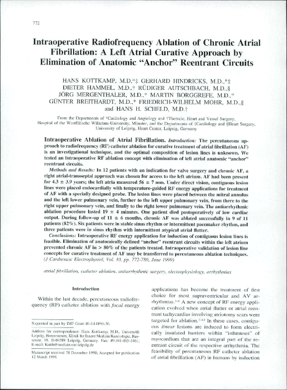 (PDF) Intraoperative Radiofrequency Ablation of Chronic Atrial ...