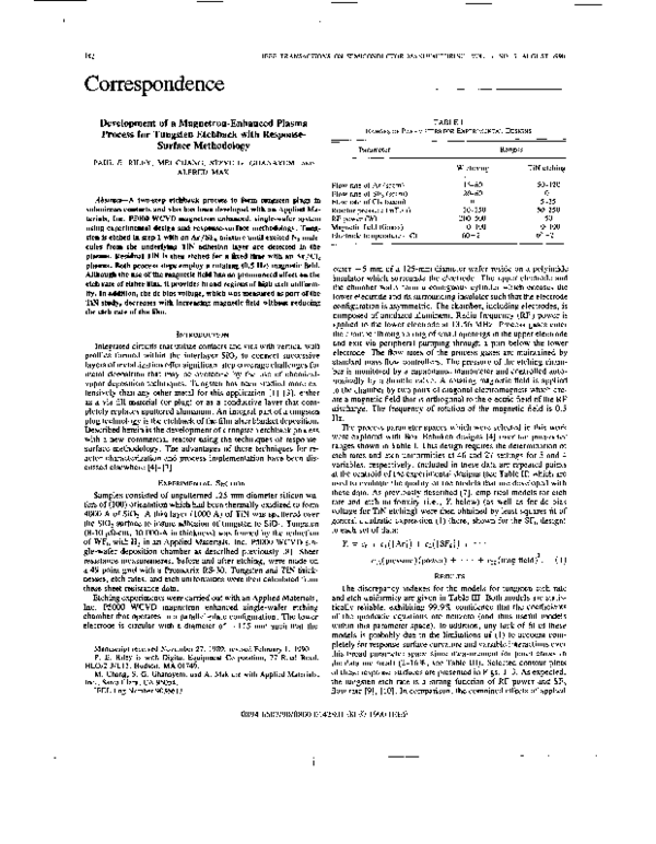 (PDF) Development of a magnetron-enhanced plasma process for tungsten ...
