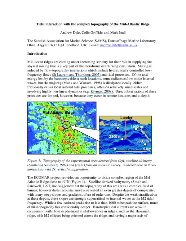 (PDF) Tidal interaction with the complex topography of the Mid-Atlantic ...