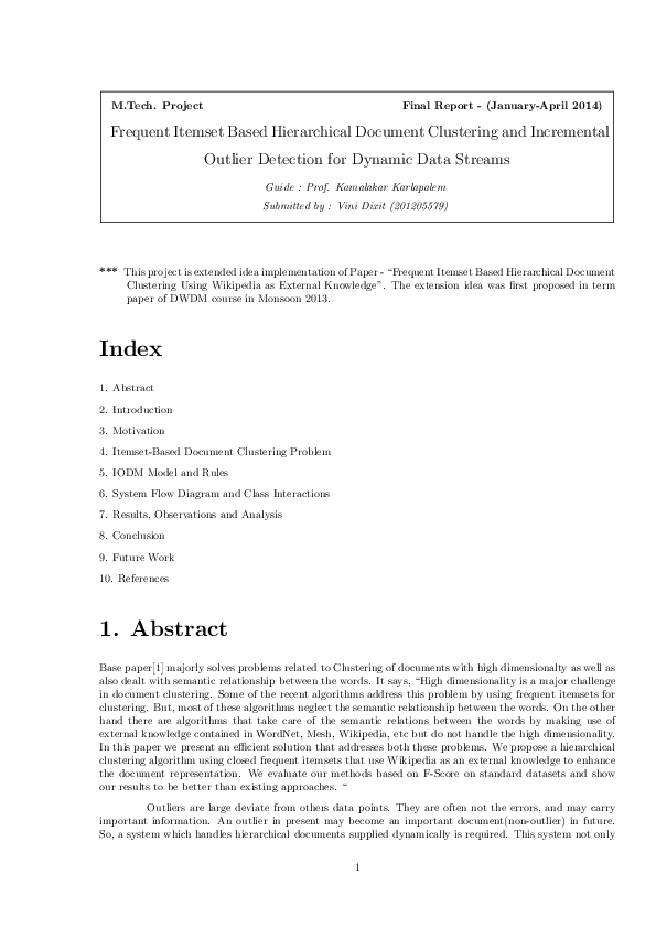 (PDF) Frequent Itemset Based Hierarchical Document Clustering and Incremental Outlier Detection ...