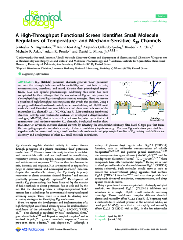 (PDF) A High-Throughput Functional Screen Identifies Small Molecule ...