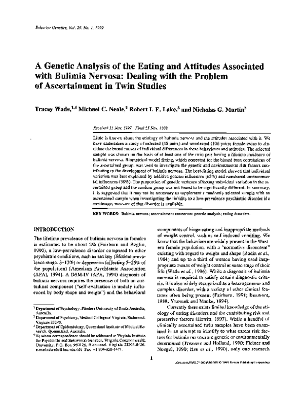 (PDF) A genetic analysis of the eating and attitudes associated with ...