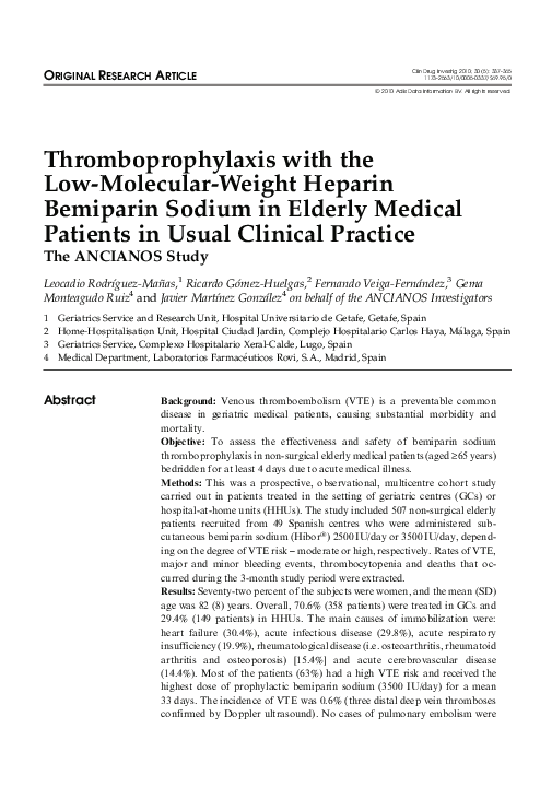 (PDF) Thromboprophylaxis with the Low-Molecular-Weight Heparin ...