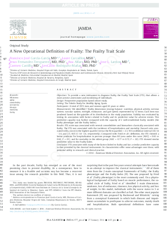 Define Frailty Impact Of Frailty On Clinical Outcomes In Patients With
