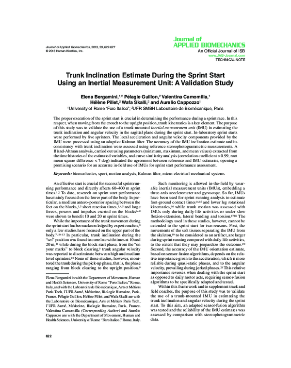 (PDF) Trunk inclination estimate during the sprint start using an ...