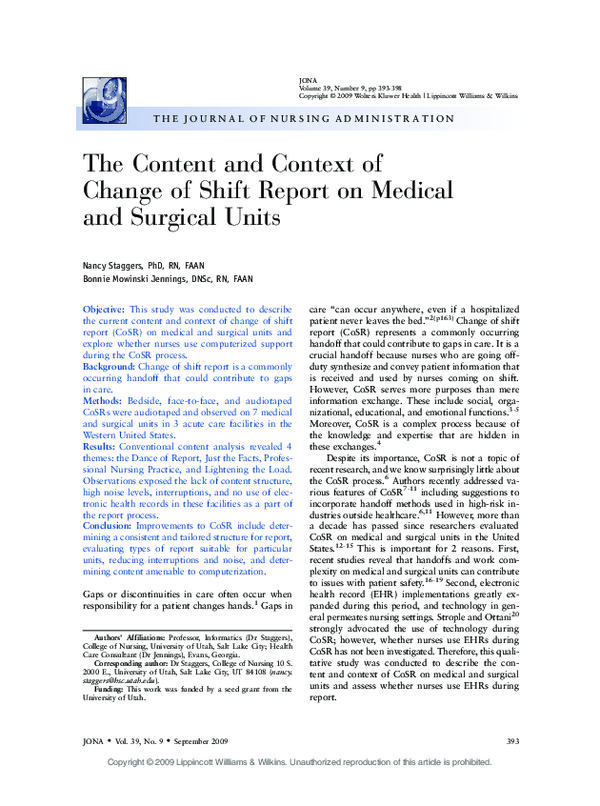pdf-the-content-and-context-of-change-of-shift-report-on-medical-and