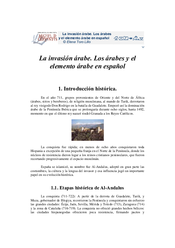 (PDF) Los árabes y el elemento árabe en español