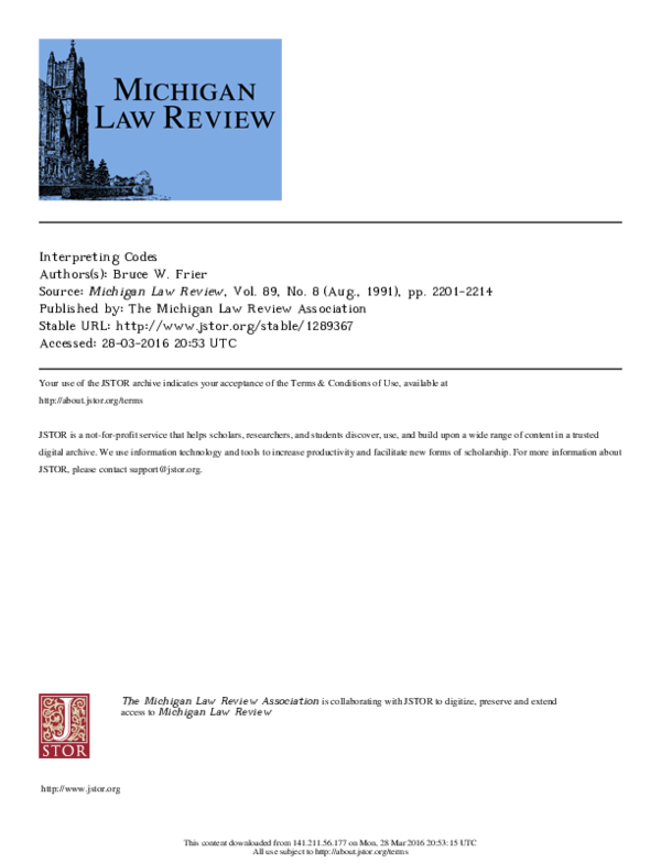 (PDF) Interpreting Codes
