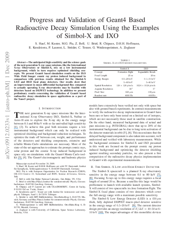 (PDF) Progress and validation of Geant4 based radioactive decay simulation using the examples of ...