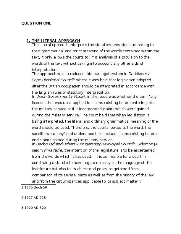 (DOC) Interpretation of law assignment