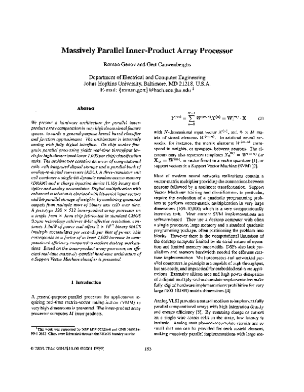(PDF) Massively parallel inner-product array processor