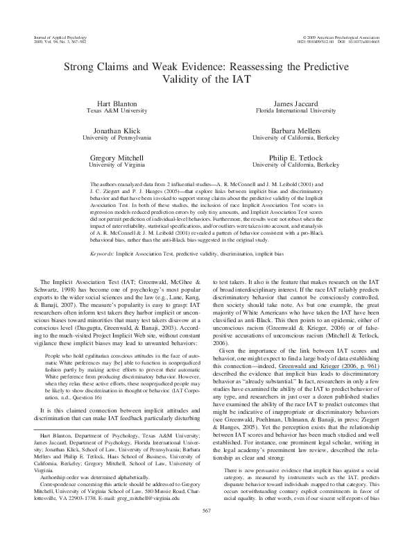 (PDF) Strong claims and weak evidence: Reassessing the predictive ...