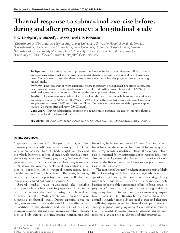 (PDF) Thermal response to submaximal exercise before, during and after ...