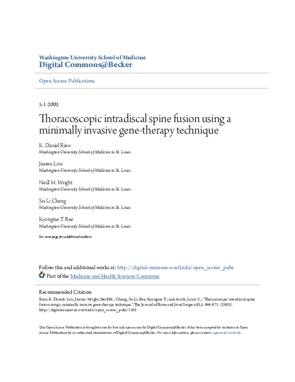 (PDF) Thoracoscopic intradiscal spine fusion using a minimally invasive ...