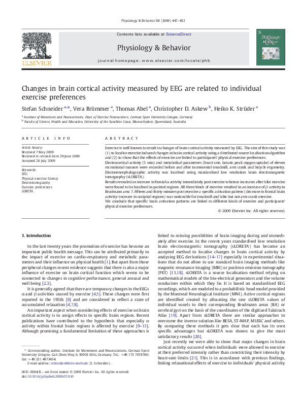 (PDF) Changes in brain cortical activity measured by EEG are related to ...