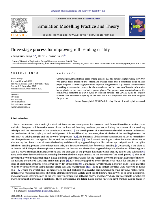(PDF) Three-stage process for improving roll bending quality
