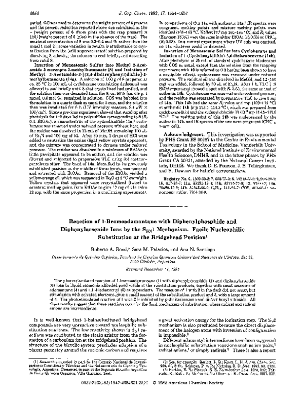 (PDF) Reaction of 1-bromoadamantane with diphenylphosphide and ...