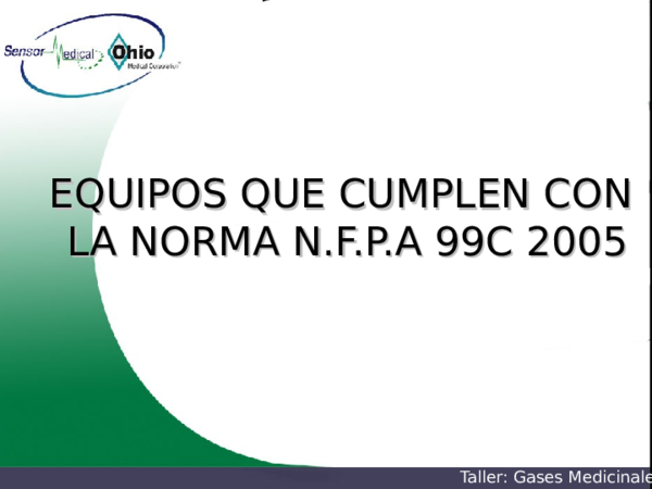 (PPT) EQUIPOS QUE CUMPLEN CON LA NORMA NFPA 99C
