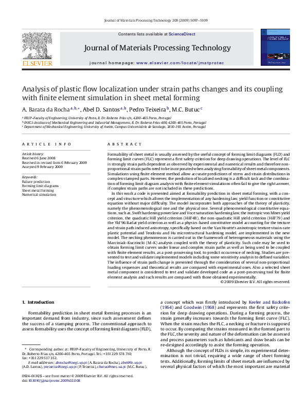 (PDF) Analysis of plastic flow localization under strain paths changes ...