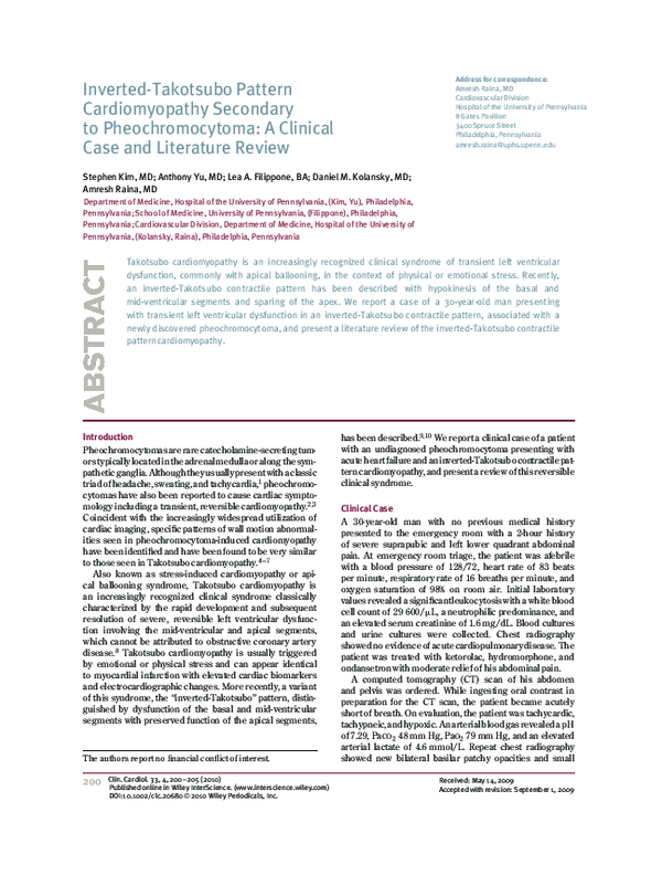 (PDF) Inverted-Takotsubo Pattern Cardiomyopathy Secondary to ...