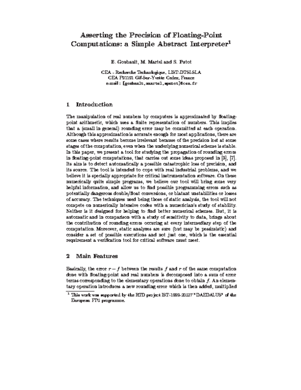 (PDF) Asserting the Precision of Floating-Point Computations: A Simple ... (PDF) Asserting the Precision of Floating-Point Computations: A Simple ...