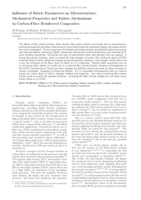(PDF) Influence of Fabric Parameters on Microstructure, Mechanical Properties and Failure ...