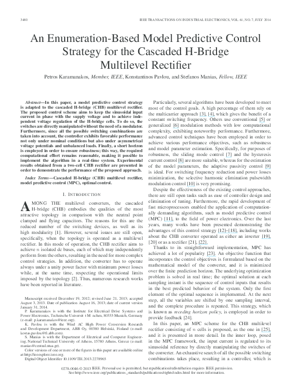 (PDF) An Enumeration-Based Model Predictive Control Strategy for the Cascaded H-Bridge ...