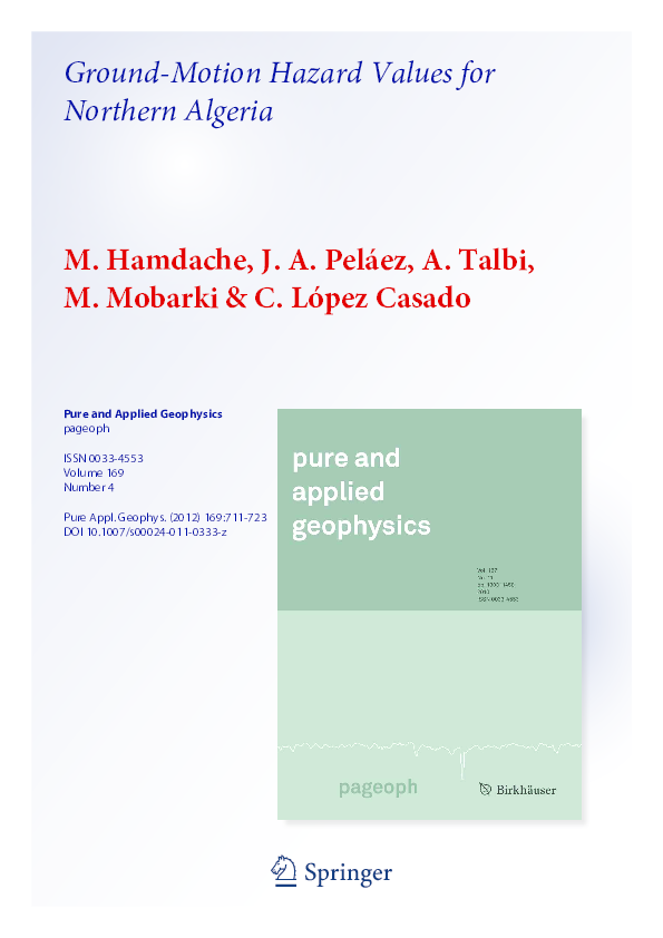 (PDF) Ground-Motion Hazard Values for Northern Algeria