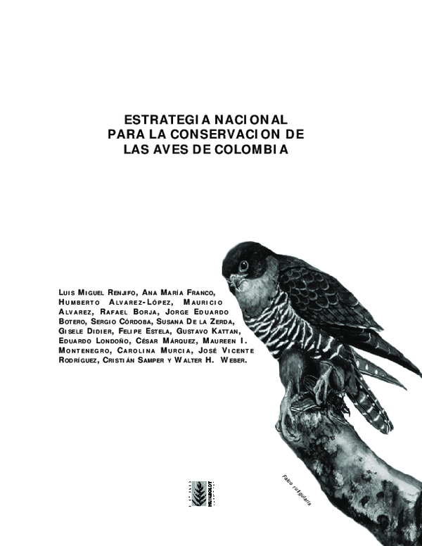 (PDF) Estrategia nacional para la conservación de las aves de Colombia
