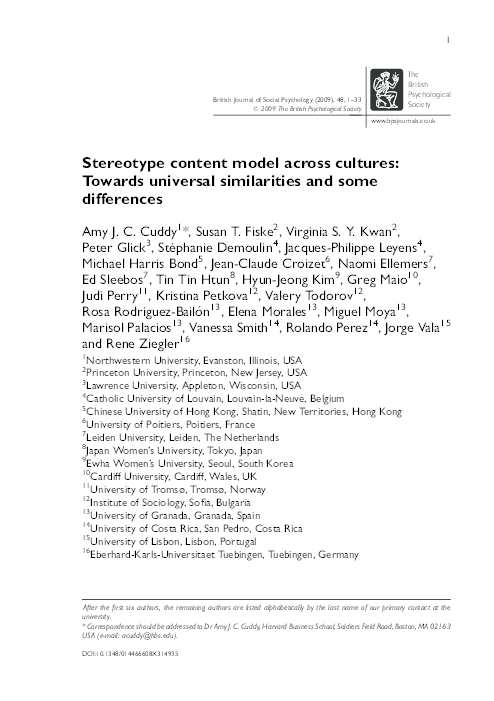 (PDF) Is the stereotype content model culture-bound? A cross-cultural ...