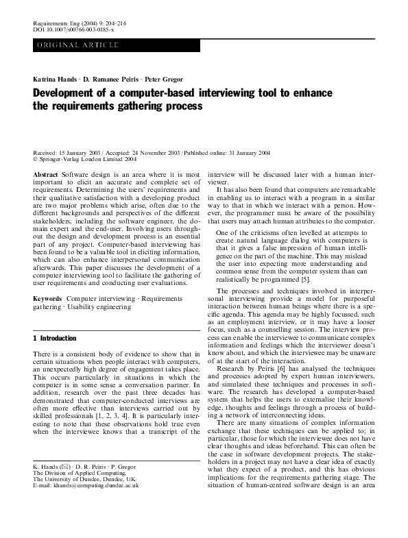 (PDF) Development of a computer-based interviewing tool to enhance the ...