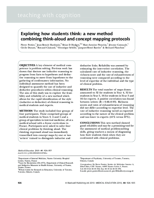 (PDF) teaching with cognition: Exploring how students think: a new ...