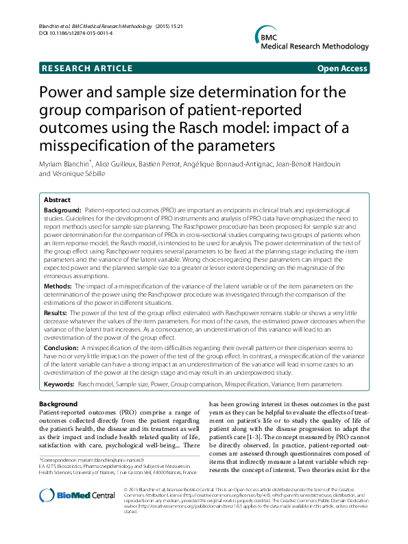 (PDF) Power and Sample Size Determination for the Group Comparison of ...