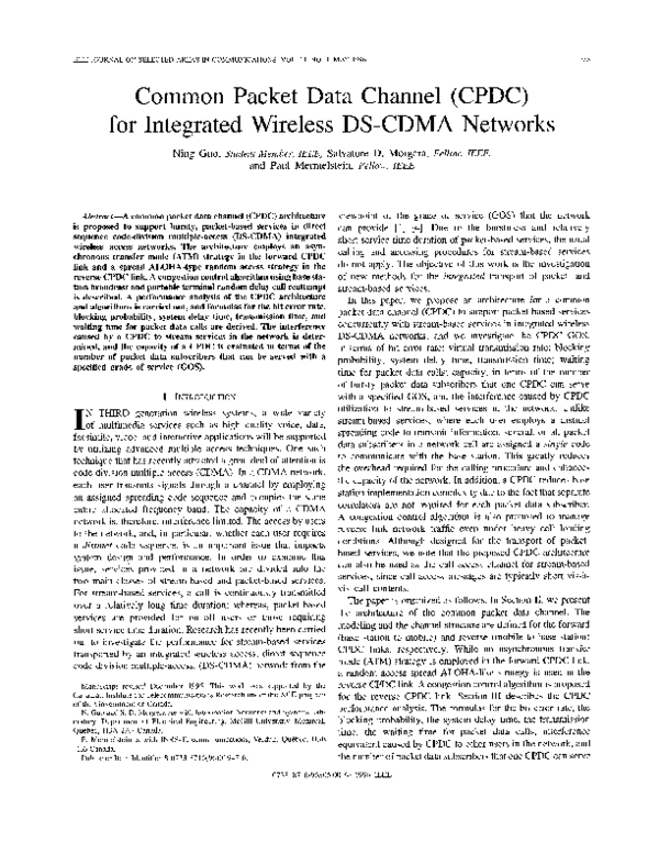 (PDF) Common packet data channel (CPDC) for integrated wireless DS-CDMA networks