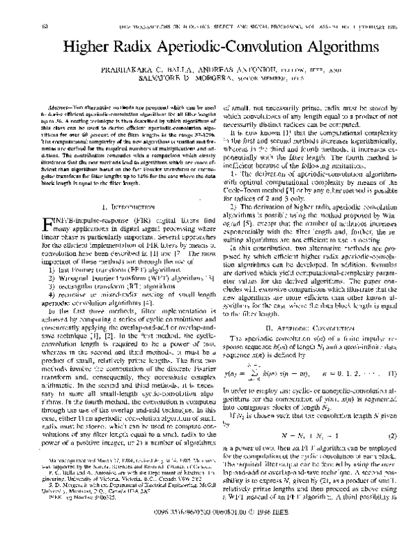 (PDF) Higher radix aperiodic-convolution algorithms