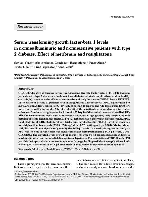 (PDF) SERUM TRANSFORMING GROWTH FACTOR-??1 LEVELS IN BONE MARROW TRANSPLANT RECIPIENTS CORRELATE ...