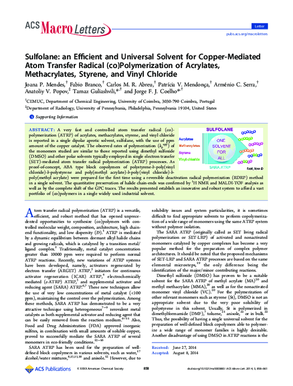 (PDF) Sulfolane: an Efficient and Universal Solvent for Copper-Mediated ...