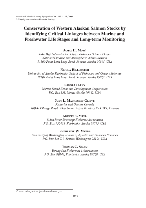 (PDF) Conservation of western Alaskan salmon stocks by identifying ...