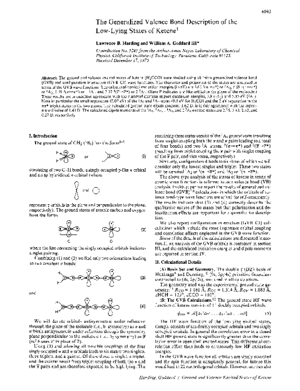 (PDF) The generalized valence bond description of the low-lying states ...