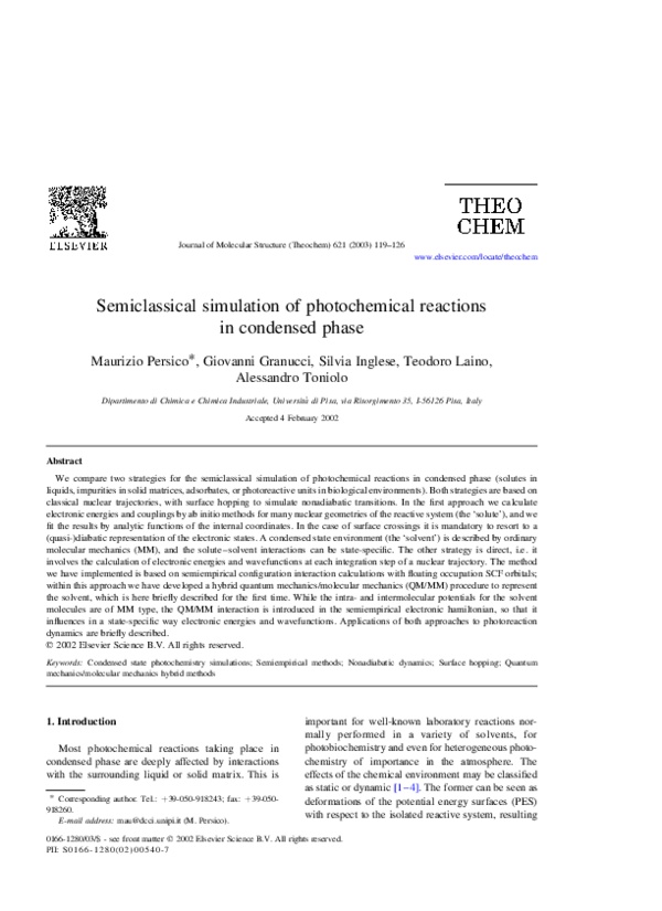 (PDF) Semiclassical simulation of photochemical reactions in condensed ...