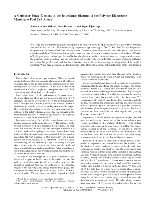 (PDF) A Gerischer phase element in the impedance diagram of the polymer ...
