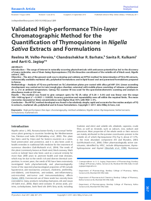 (PDF) Validated high-performance thin-layer chromatography method for determination of ...