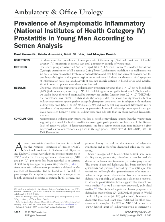 (PDF) Prevalence of Asymptomatic Inflammatory (National Institutes of ...