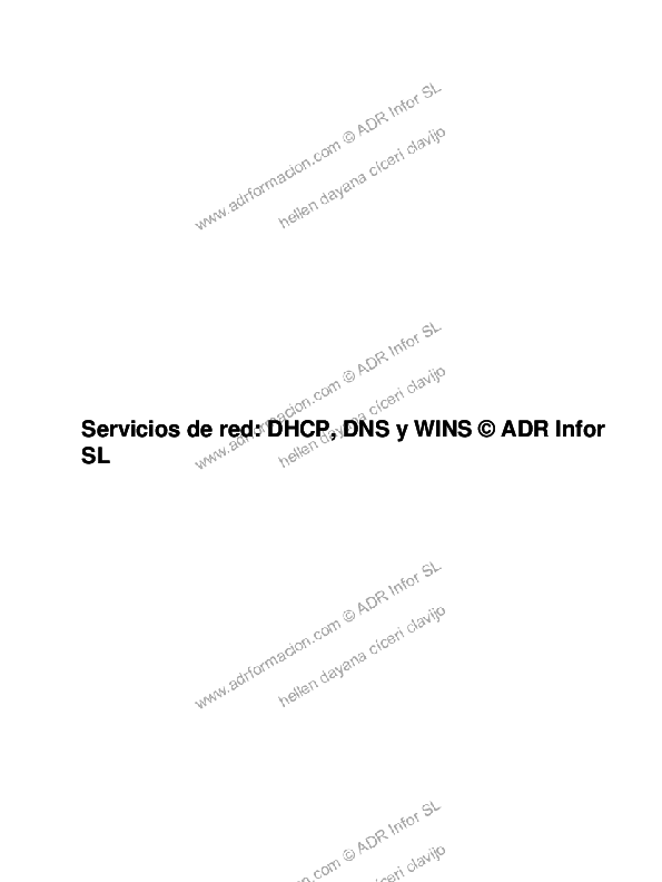 (PDF) Servicios de red: DHCP, DNS y WINS © ADR Infor SL