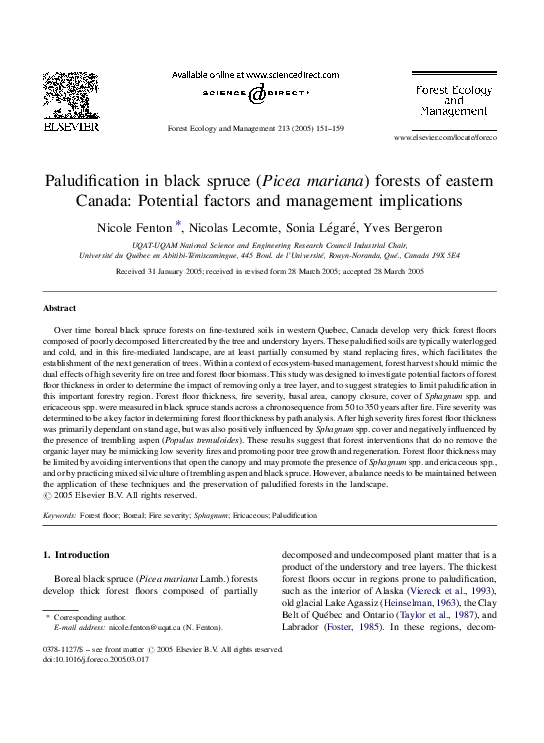 (PDF) Digital mapping of paludification in soils under black spruce ...