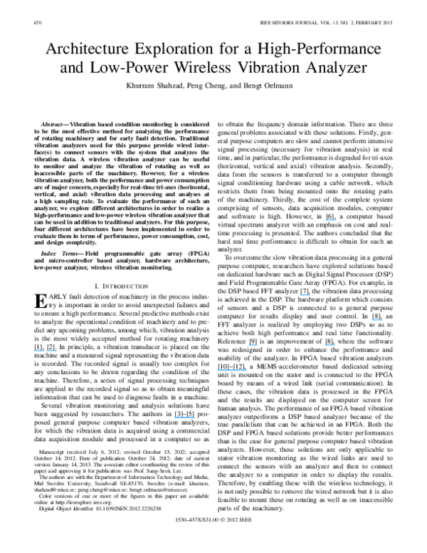 (PDF) Architecture Exploration for a High-Performance and Low-Power Wireless Vibration Analyzer