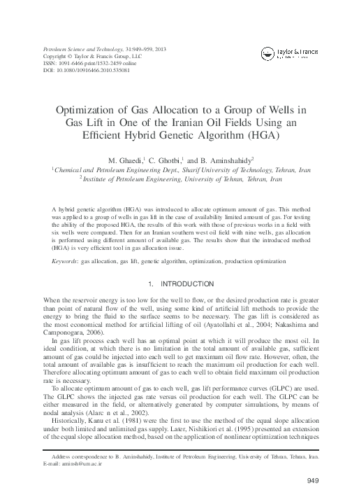 (PDF) Improving Gas Allocation Optimization to a Group of Wells in Gas ...