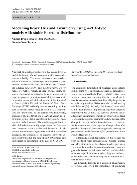 (PDF) Modelling heavy tails and asymmetry using ARCH-type models with ...