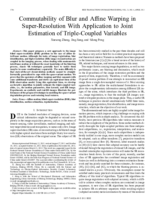 (PDF) Commutability of Blur and Affine Warping in Super-Resolution With ...