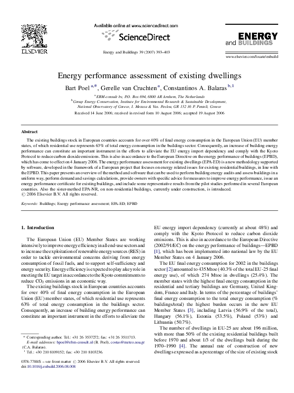 (PDF) Energy Performance Assessment of Existing Dwellings